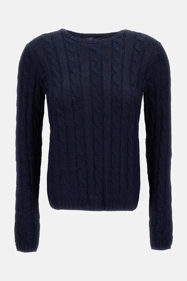 Ralph Lauren Cable Knit Pullover Sweater - Blue