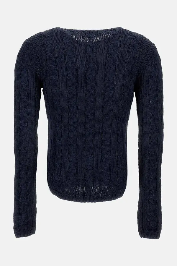 Ralph Lauren Cable Knit Pullover Sweater - Blue
