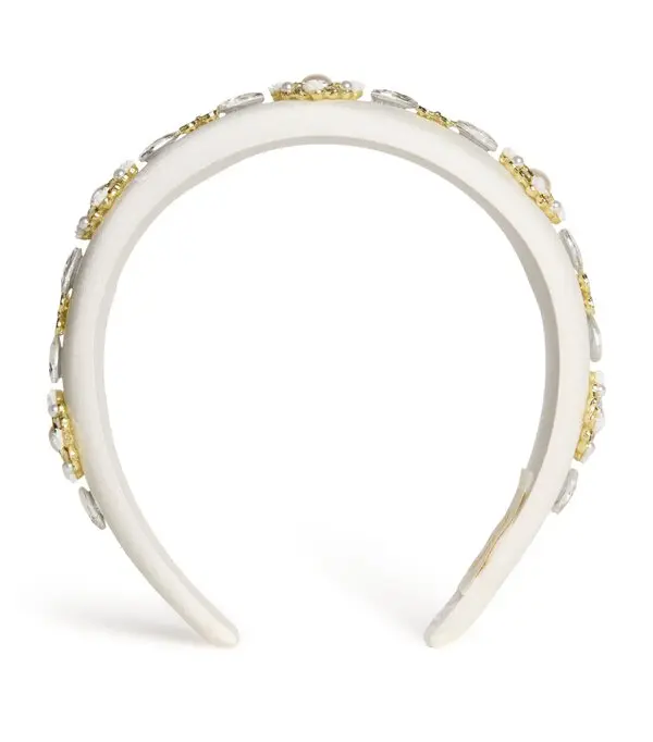 DAVID CHARLES Crystal Embellished Headband - Ivory