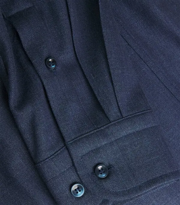 Paul & Shark Wool-silk-linen-blend Overshirt - Navy