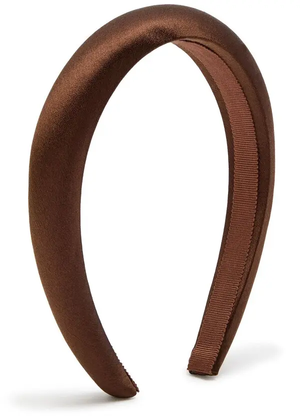 JENNIFER BEHR Tori Padded Silk-satin Headband - Brown