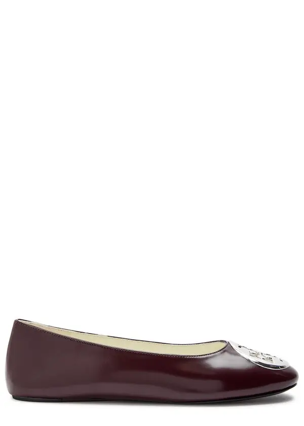 Tory Burch Reva Glossed Leather Ballet Flats