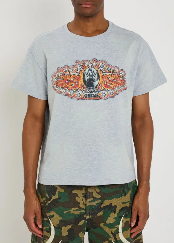 CHEW FOREVER Static Printed Cotton T-shirt