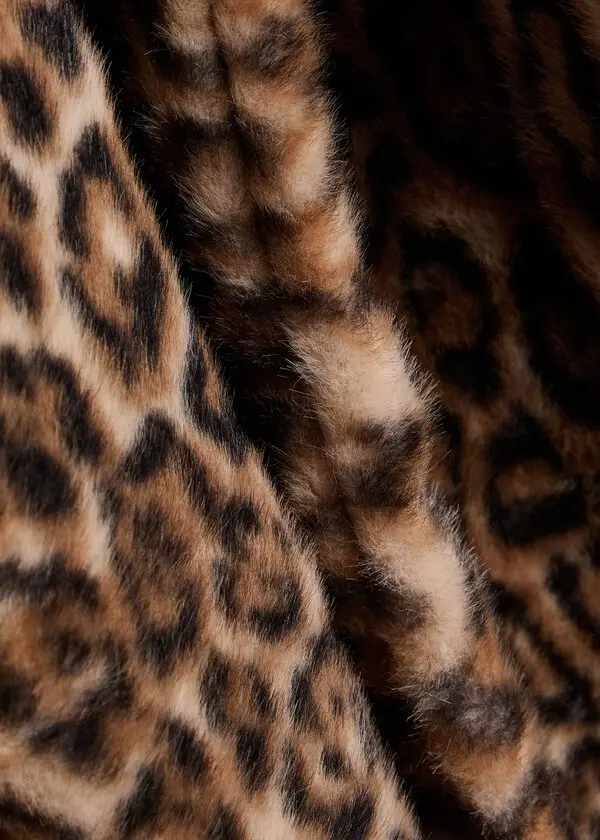 REFORMATION Relaxed Faux Fur Coat - Leopard