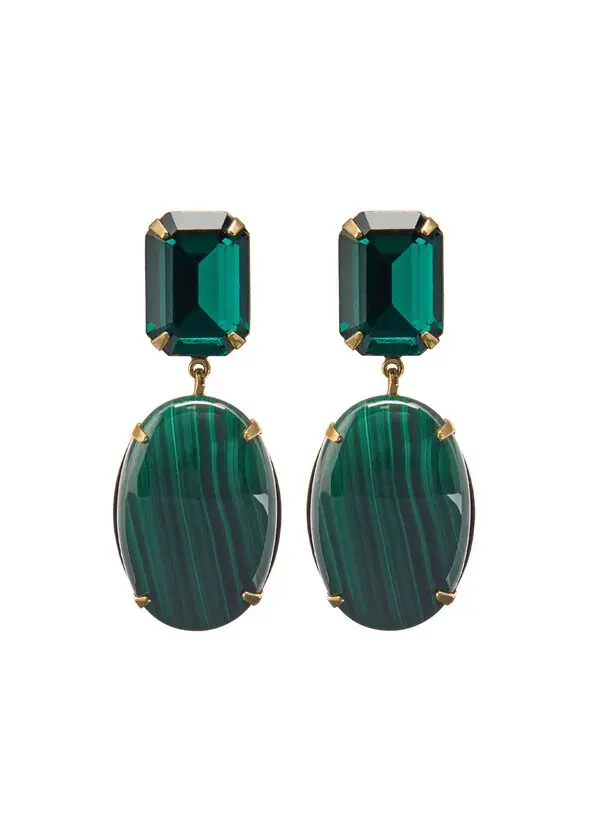 JENNIFER BEHR Xiomara Malachite Drop Earrings - Green