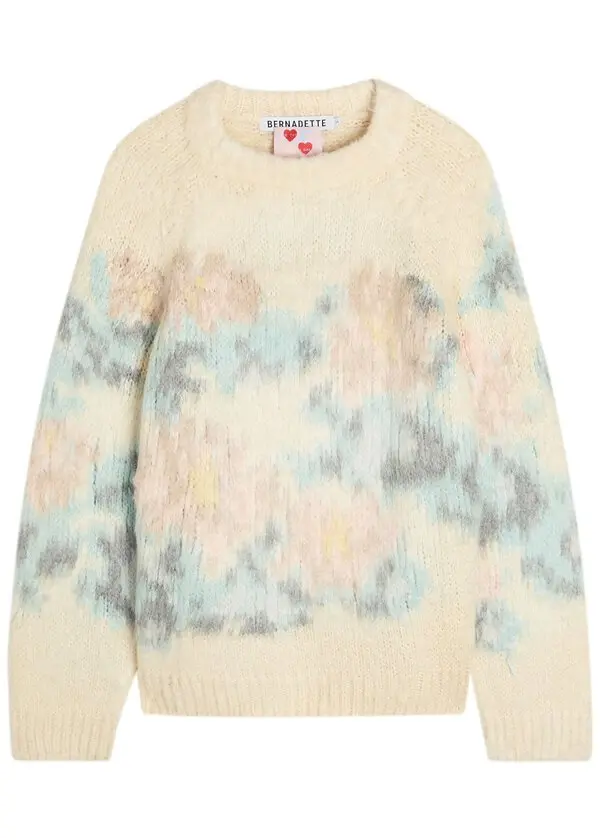 Bernadette Floral-intarsia Silk Jumper