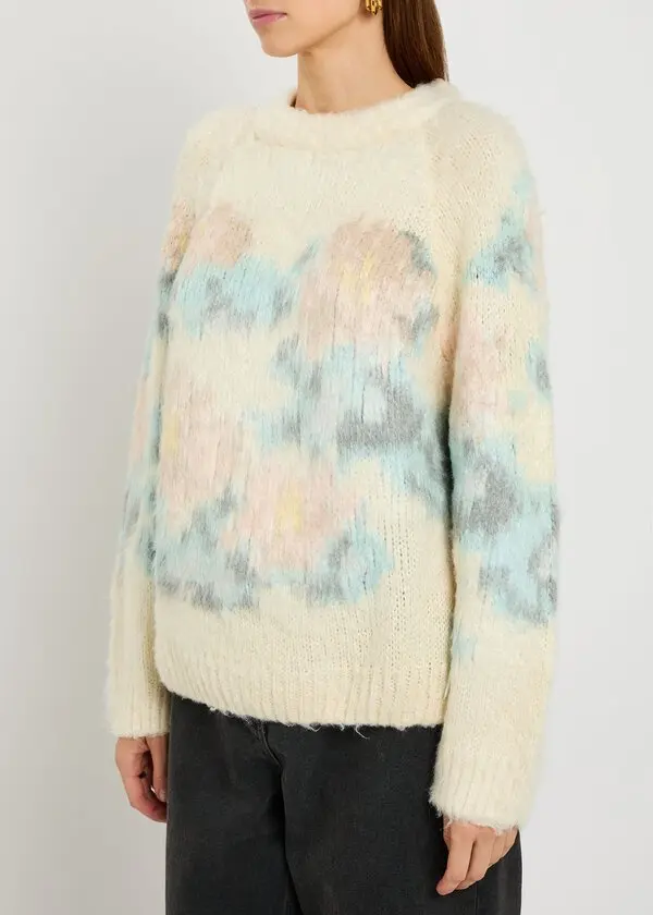 Bernadette Floral-intarsia Silk Jumper