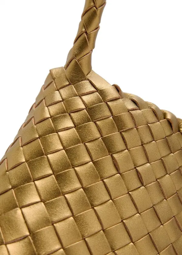 Dragon Diffusion Rosanna Woven Leather Shoulder Bag - Gold
