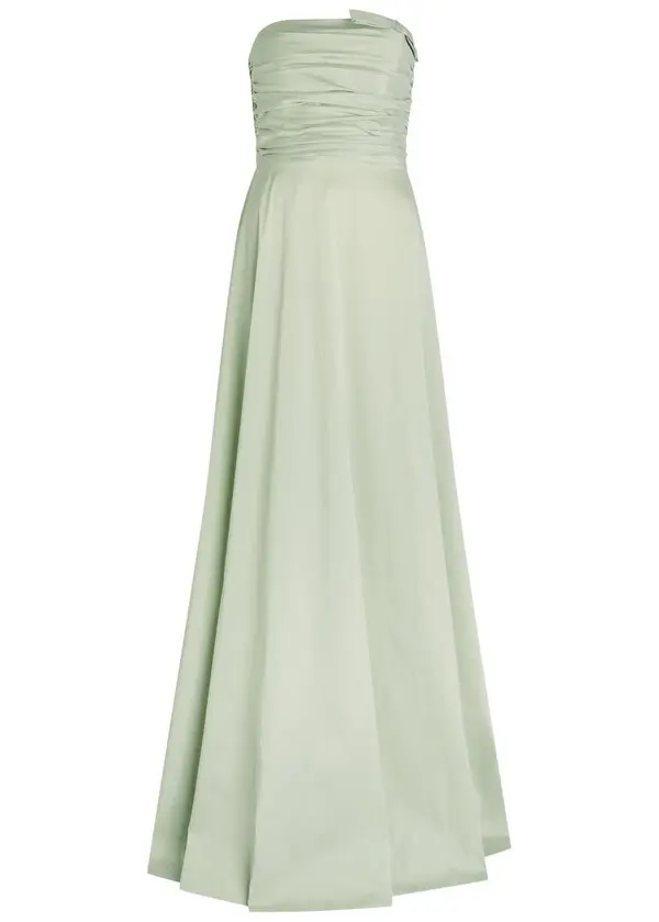 Bernadette Lucinda Ruched Taffeta Maxi Dress - Mint