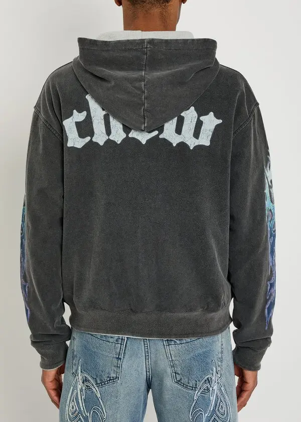 CHEW FOREVER Pharma/roach Reversible Hooded Cotton Sweatshirt