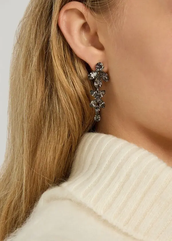 JENNIFER BEHR Liss Crystal-embellished Drop Earrings - Black