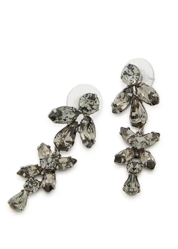 JENNIFER BEHR Liss Crystal-embellished Drop Earrings - Black
