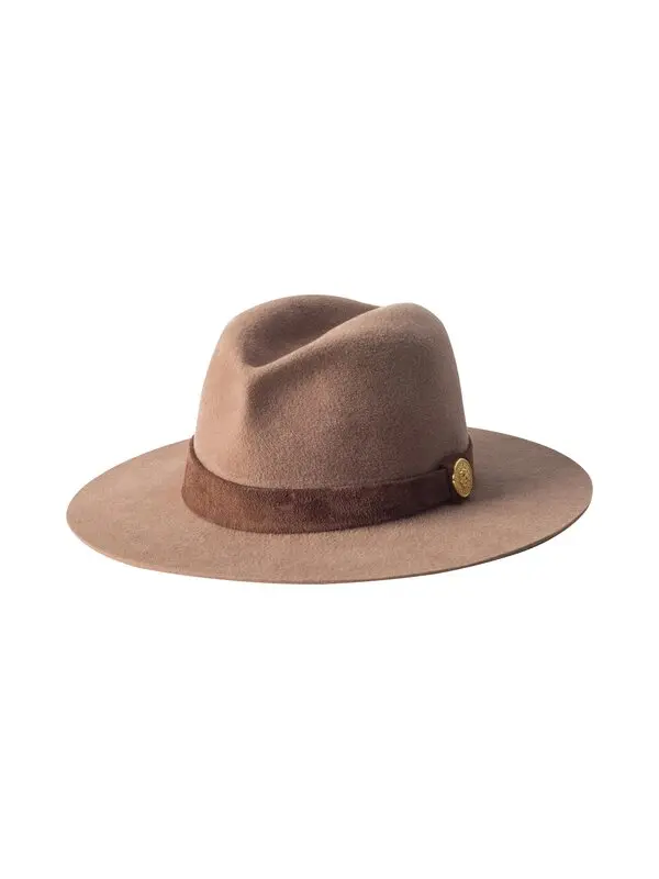 L'Agence Rivera Suede Band Fedora - Camel