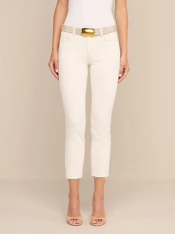 L'Agence Sada Slim-leg Cropped Jeans - Macadamia