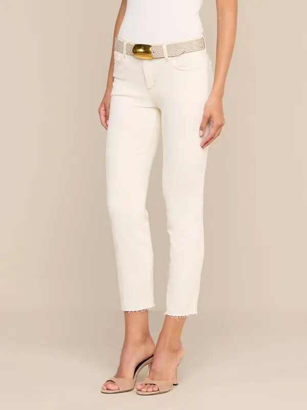 L'Agence Sada Slim-leg Cropped Jeans - Macadamia