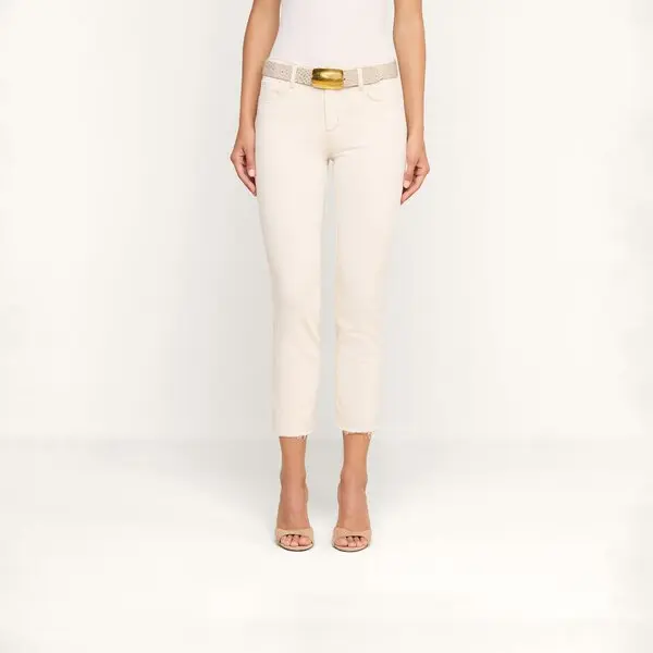 L'Agence Sada Slim-leg Cropped Jeans - Macadamia