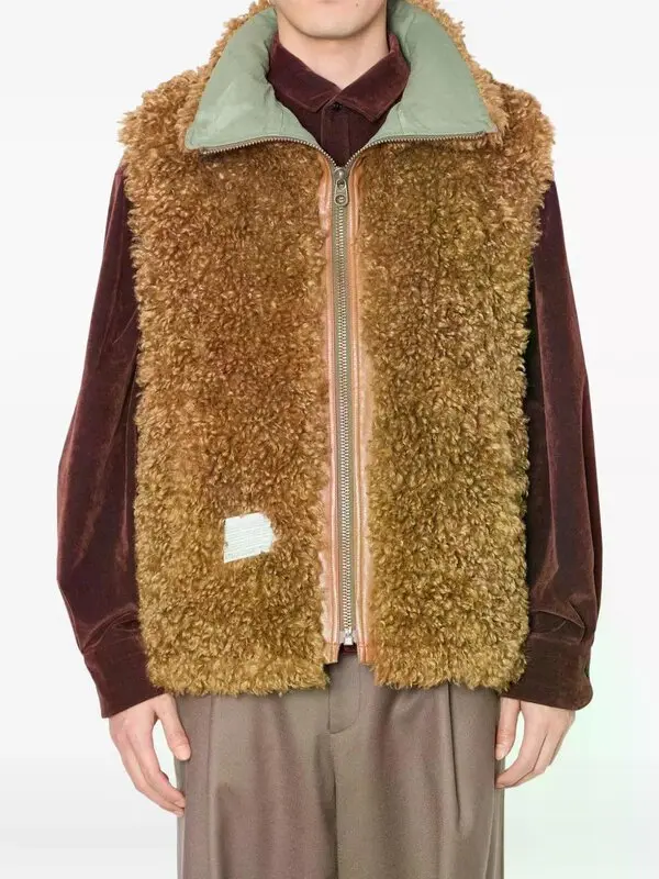 Kolor Dragon-embroidered Shearling Gilet