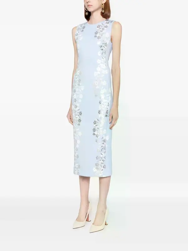 Cynthia Rowley Floral-print Midi Dress - Blue
