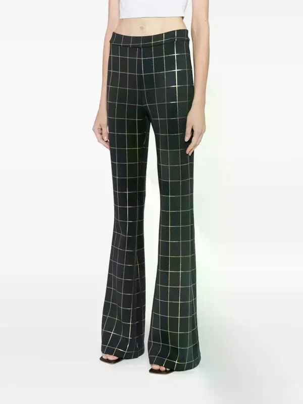 Cynthia Rowley Checked Flared Trousers