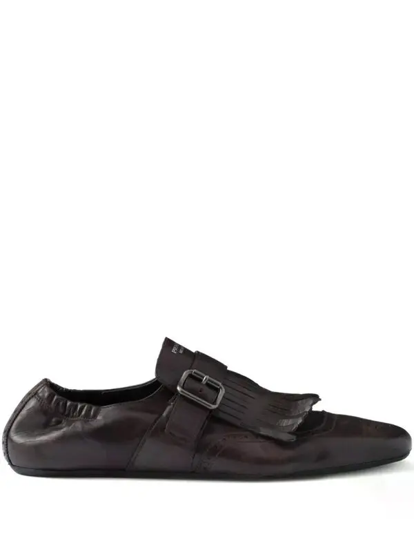 Prada Shuffle Fringed Monk Strap Shoes