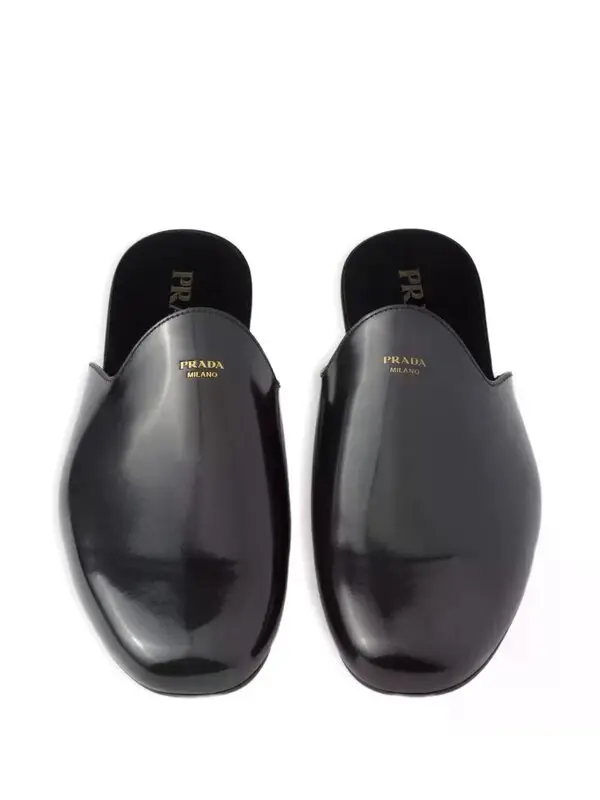 Prada Logo-printed Leather Mules