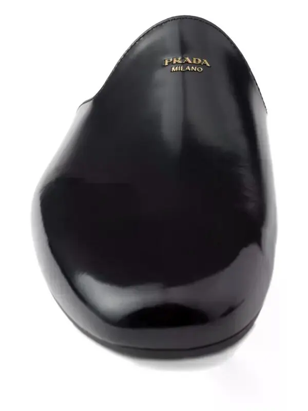 Prada Logo-printed Leather Mules