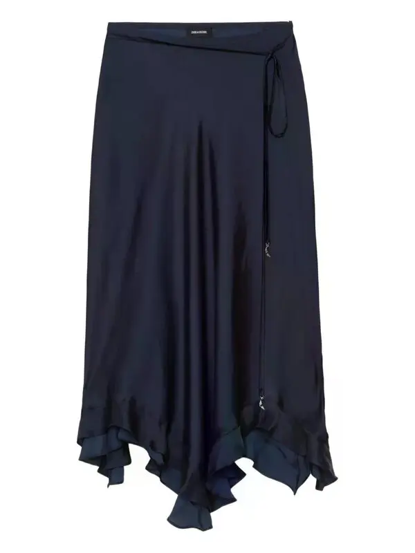 Zadig&Voltaire Midi Satin Skirt - Blue
