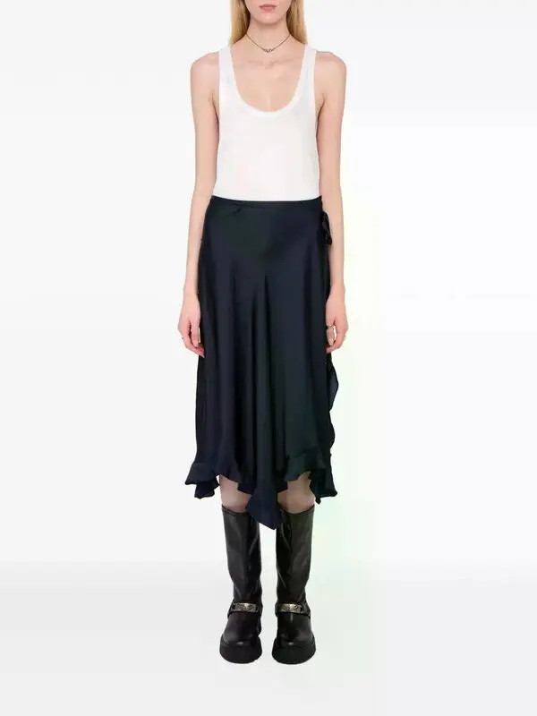 Zadig&Voltaire Midi Satin Skirt - Blue