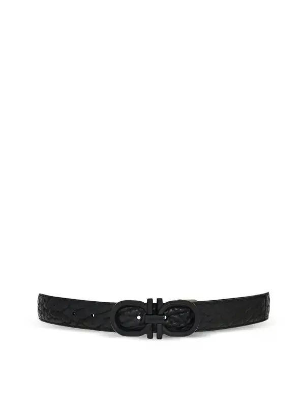 FERRAGAMO Stitched Gancini Buckle Belt