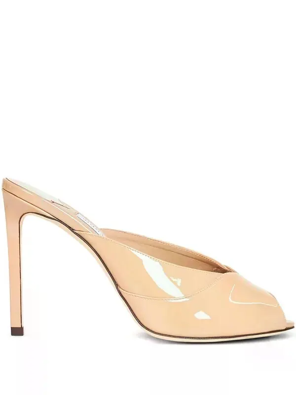JIMMY CHOO 100mm Brigitte Mule Heeled Sandals - Neutrals