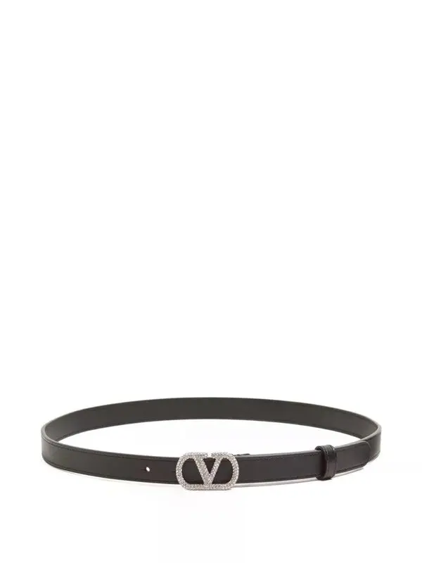 Valentino Garavani Vlogo Signature Crystal Belt - Black