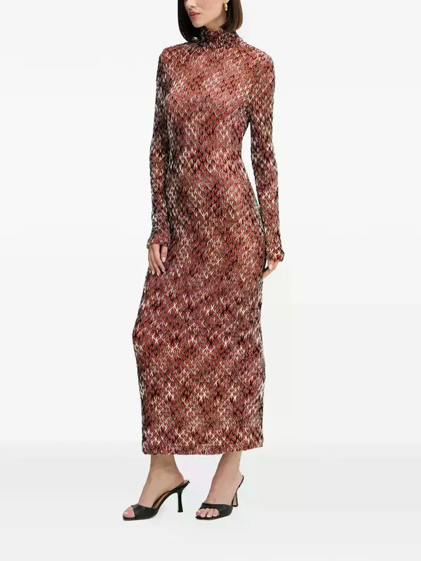 Missoni Patterned Long-sleeve Midi Dress