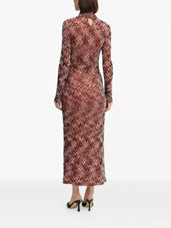 Missoni Patterned Long-sleeve Midi Dress