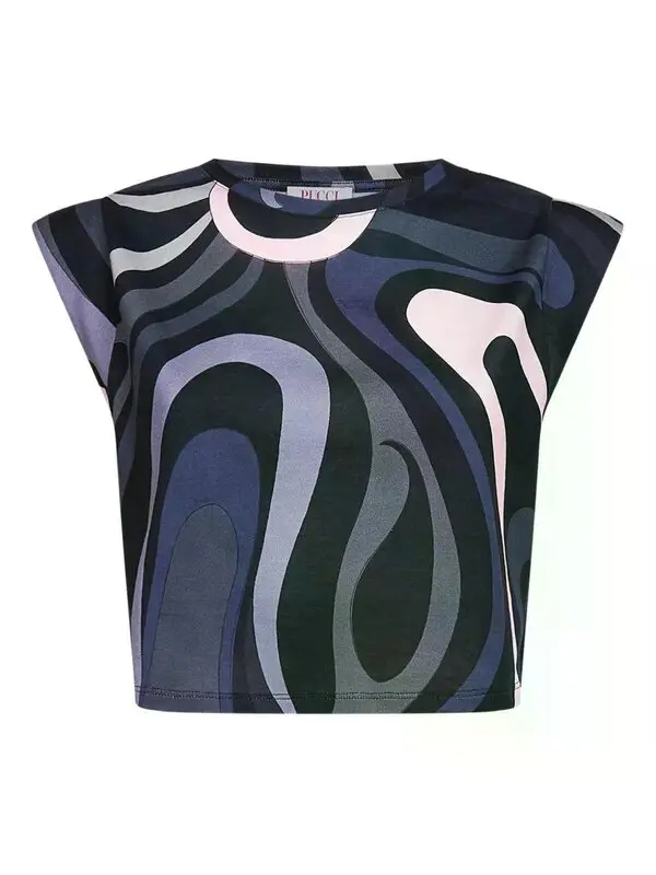 Emilio Pucci Marmo-print Cap-sleeve T-shirt