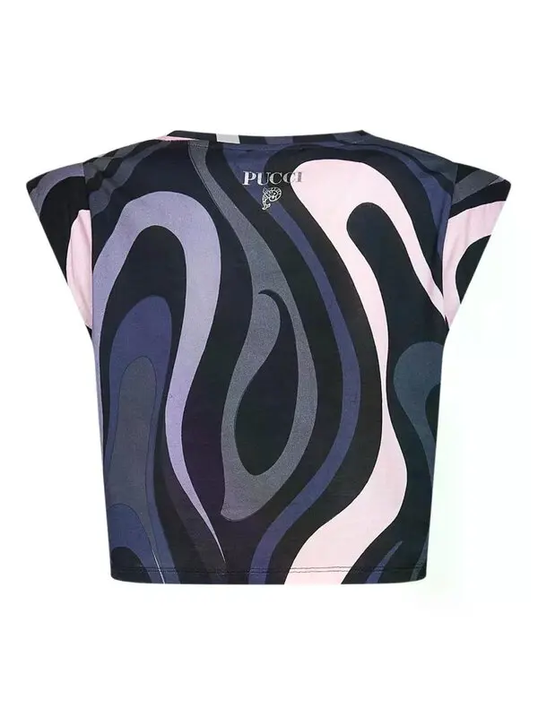 Emilio Pucci Marmo-print Cap-sleeve T-shirt