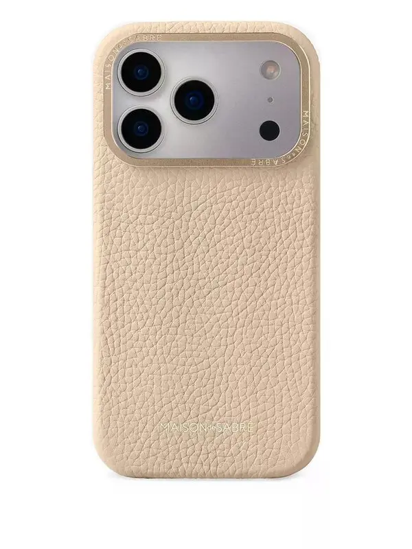 MAISON DE SABRE Leather Iphone 17 Pro Max Case - Neutrals