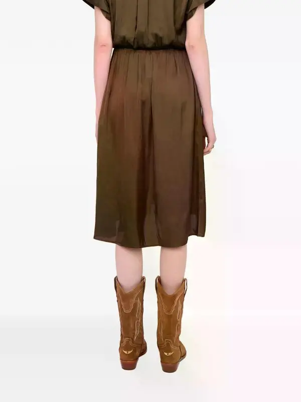 Zadig&Voltaire Riaz Satin V-neck Dress - Green