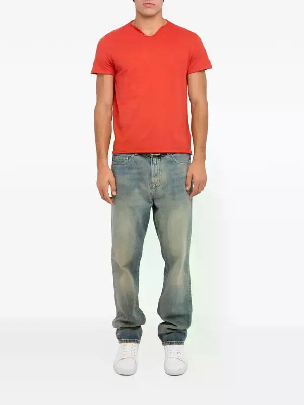 Zadig&Voltaire Henley U-neck Short-sleeve T-shirt - Orange