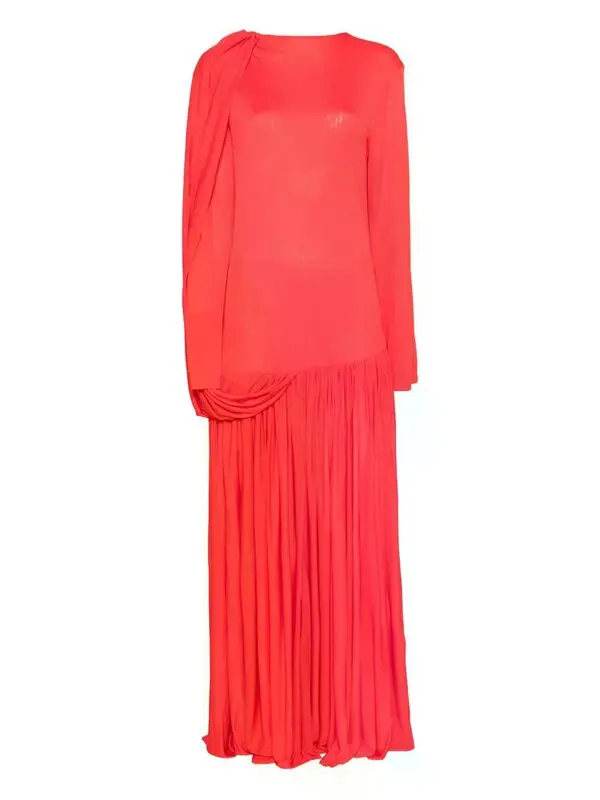 Calvin Klein Sara Draped Pleated Gown - Red