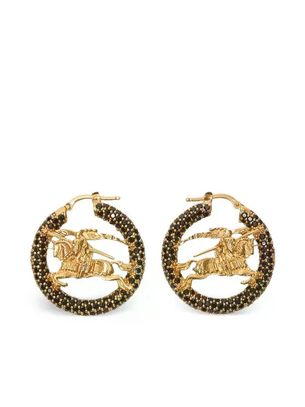 Burberry Equestrian Knight Hoop Earrings - Gold