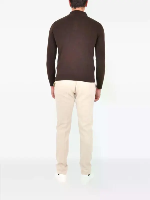 FRANZESE COLLECTION Ribbed Polo Shirt - Brown