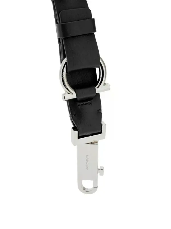 FERRAGAMO Gancini Leather Strap Keyring