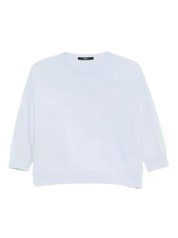 SAPIO Crew-neck Fine Knit Sweater - Blue