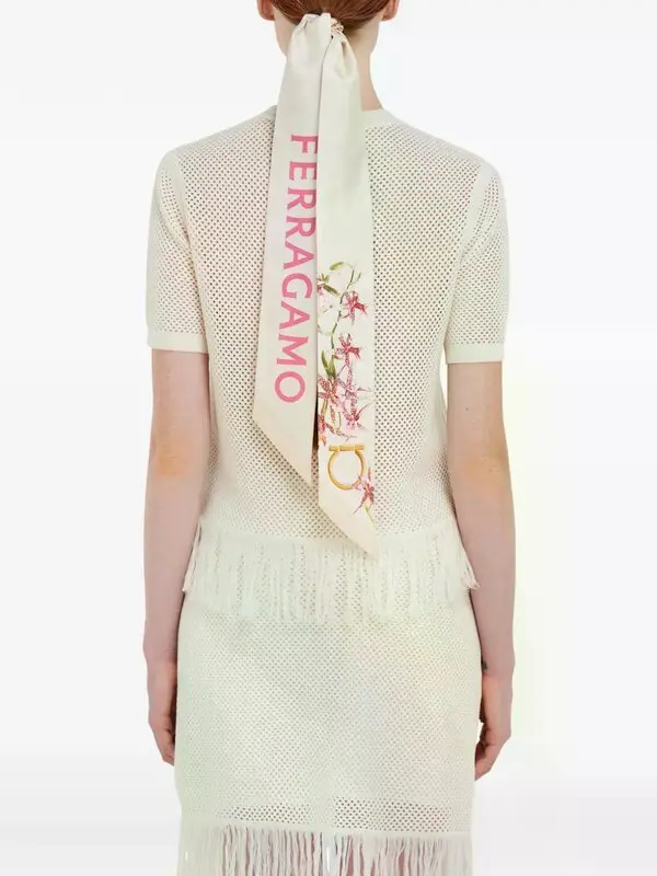 FERRAGAMO Floral Bloom Print Silk Mini Bandeau - Neutrals