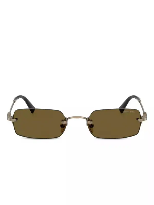 Miu Miu Rectangle-frame Sunglasses - Gold