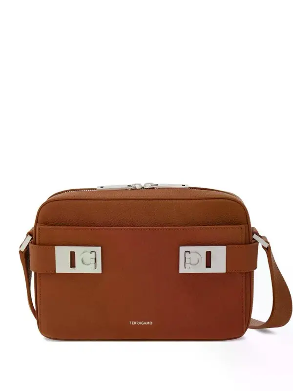 FERRAGAMO Gancio Buckles Crossbody Bag - Brown