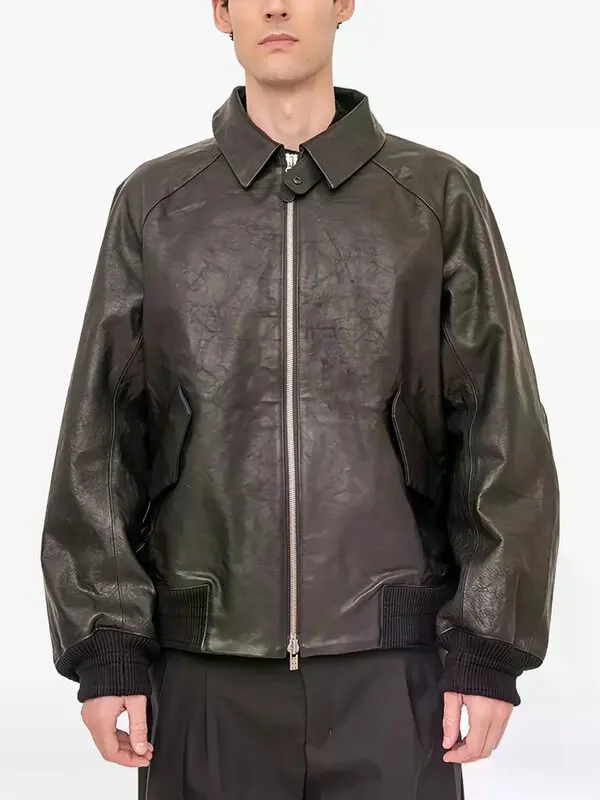 DEVOA Zip-up Leather Jacket