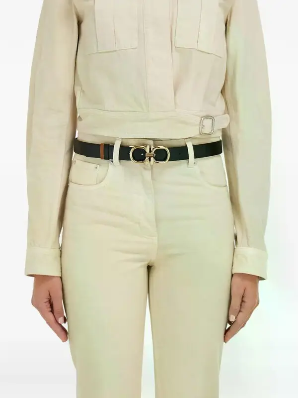 FERRAGAMO Reversible Leather Belt - Black