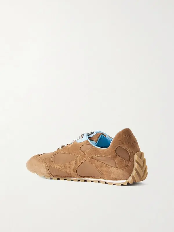 Bottega Veneta Orbit Suede And Shell Sneakers - Brown