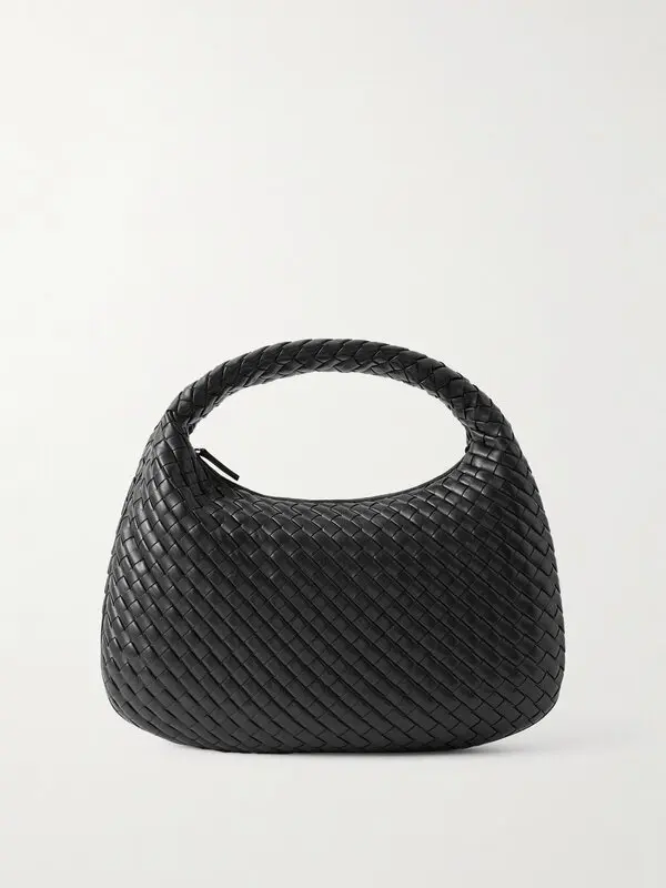 Bottega Veneta Medium Intrecciato Leather Shoulder Bag - Black